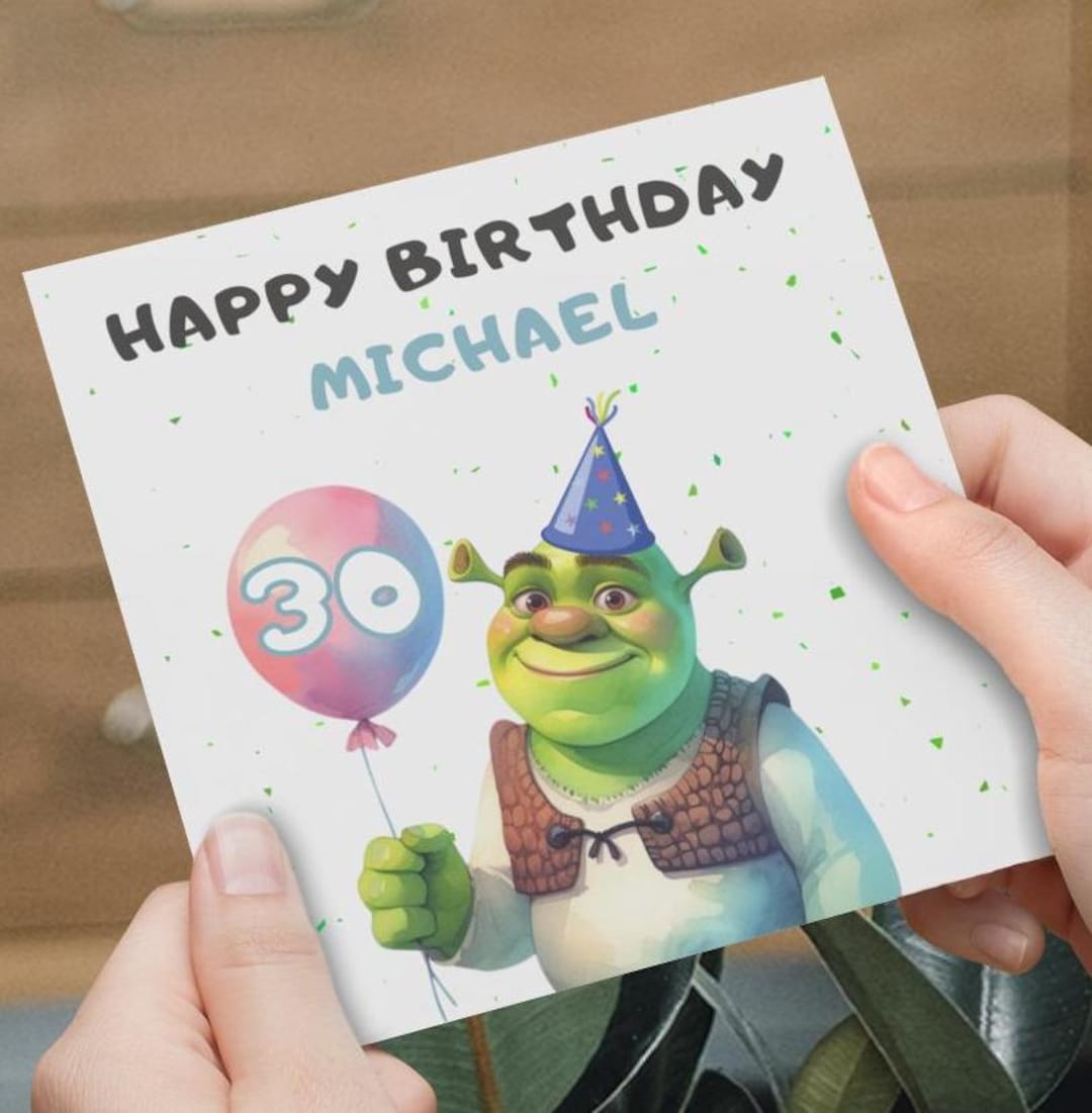 Shrek Birthday Card, Shrek Gifts, Personalised Shrek Inspired - Etsy UK
