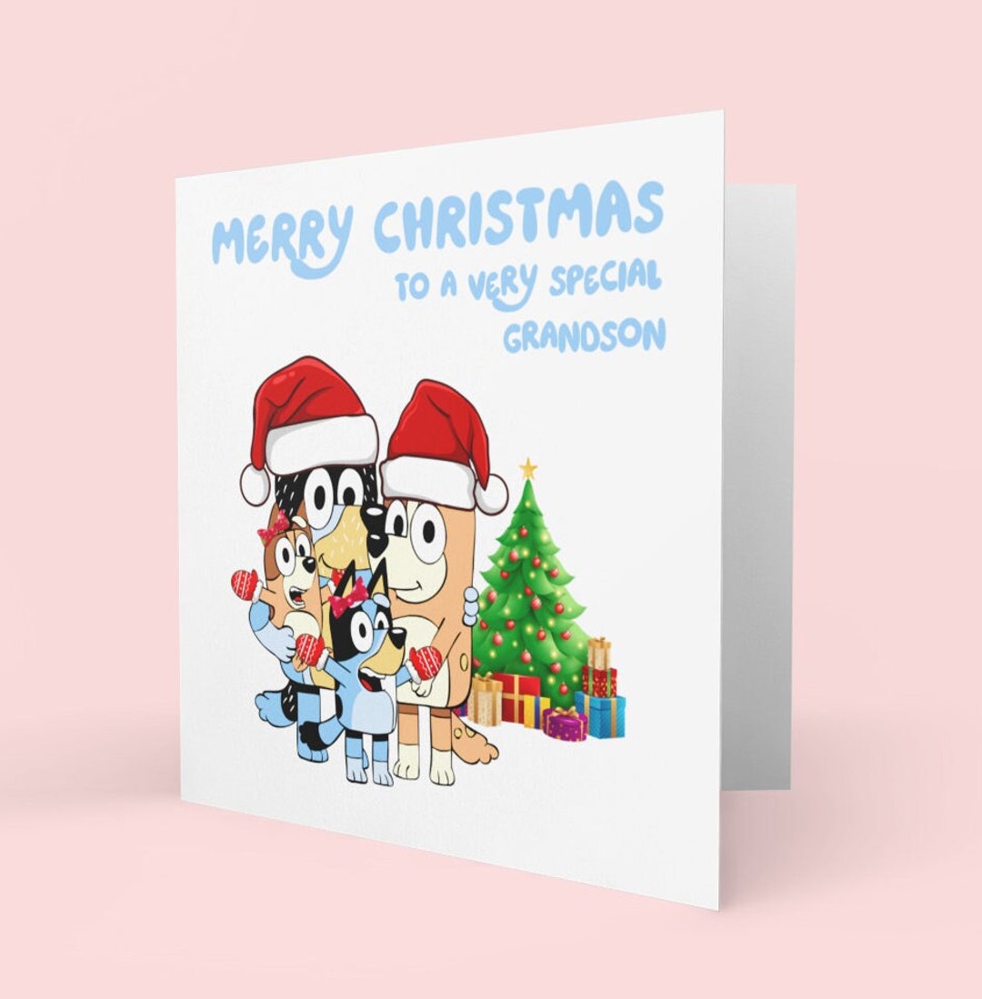 Bluey Christmas Card Bluey Grandson Bluey Grandchild Bluey Child Bluey ...