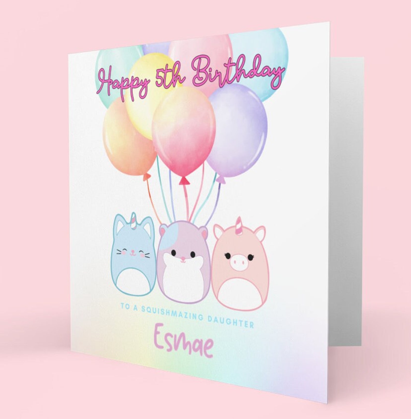 Squishmallow Birthday Card, Squishy Card, Personalised Squishmallow ...