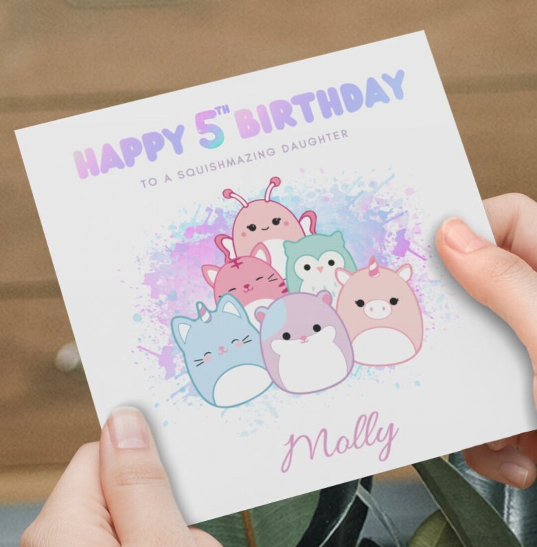 Squishmallow Birthday Card, Squishy Card, Personalised Squishmallow ...