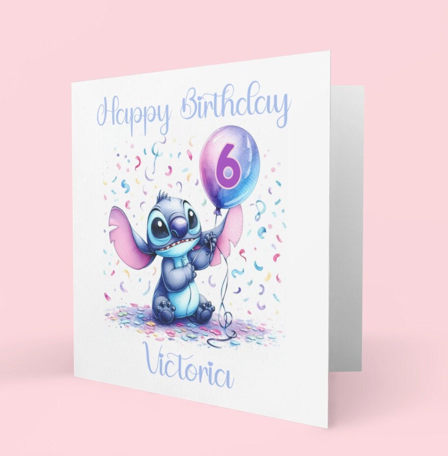 Stitch Birthday Card, Personalised Stitch, Happy Birthday Card Daughter ...