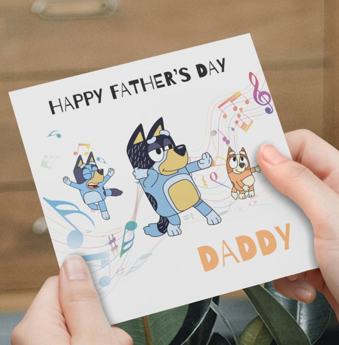 Father's Day Bluey Card Bluey Dad Bluey Father's Day Card Bluey Card ...