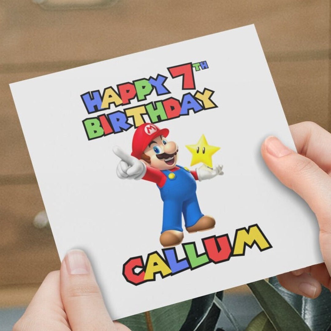 Super Mario Birthday Card, Personalised Super Mario Card for Son ...