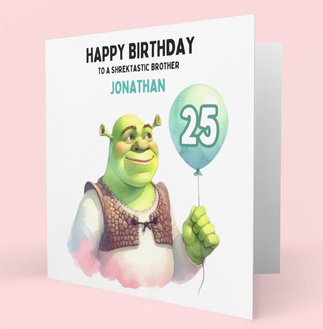 Shrek Birthday Card, Shrek Gifts, Personalised Shrek Inspired - Etsy UK