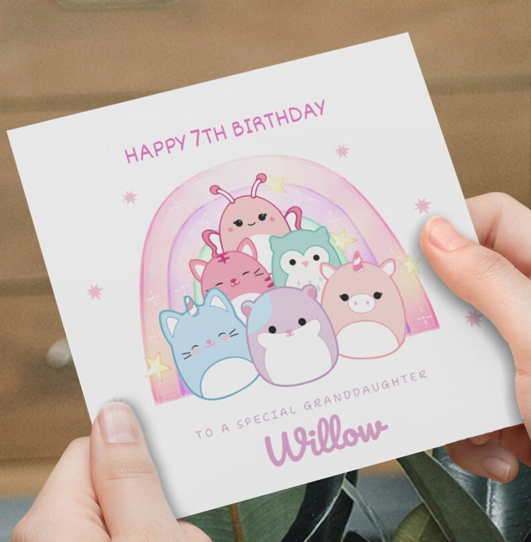 Squishmallow Birthday Card, Squishy Card, Personalised Squishmallow ...