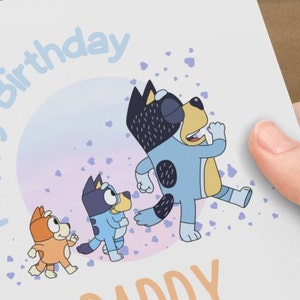 Bluey Dad Card Bluey Birthday Card Bluey Birthday Bluey Lover Bluey ...