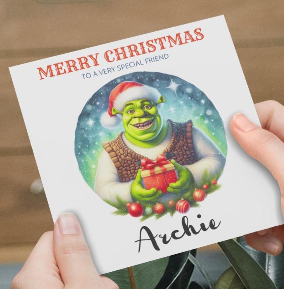 Shrek Christmas Card, Shrek Gifts, Personalised Shrek Inspired - Etsy