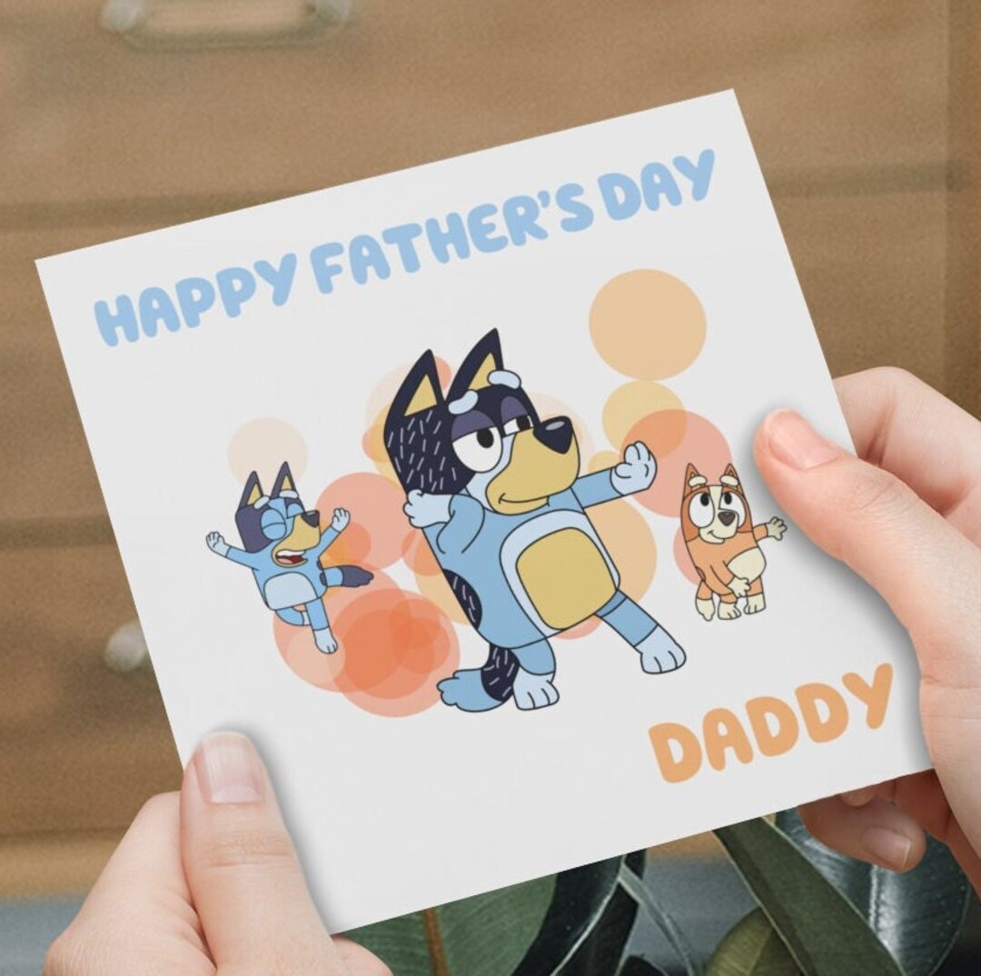 Father's Day Card Bluey Father's Day Card Bluey Dad Bluey Card Bandit ...