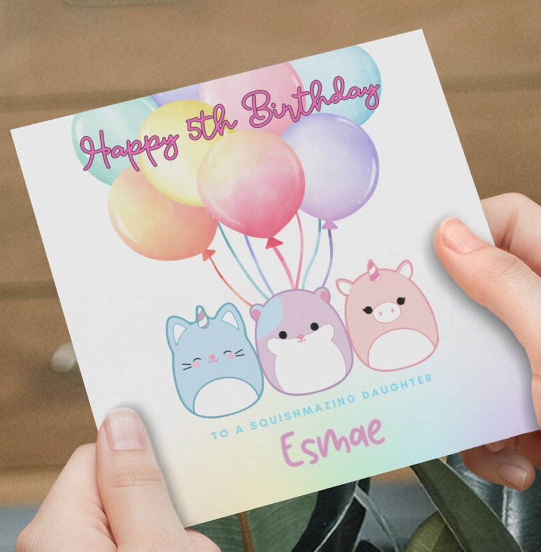 Squishmallow Birthday Card, Squishy Card, Personalised Squishmallow ...