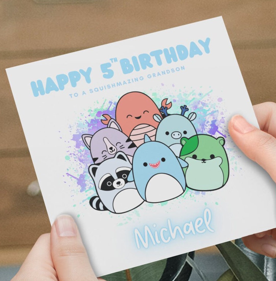 Squishmallow Birthday Card, Squishy Card, Personalised Squishmallow ...