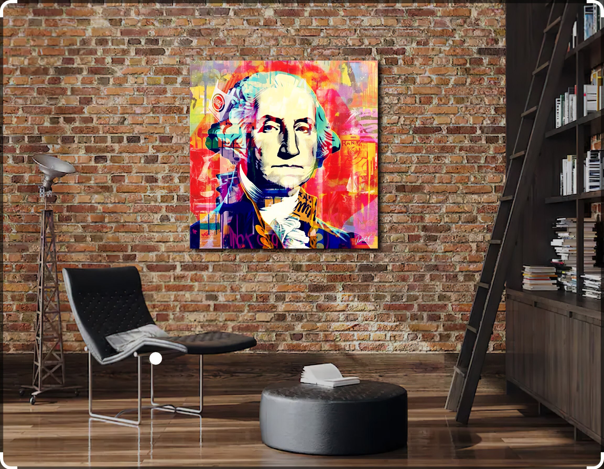 2 HUGE George Washington Money Face Large Gallery Canvas Wall Art ...