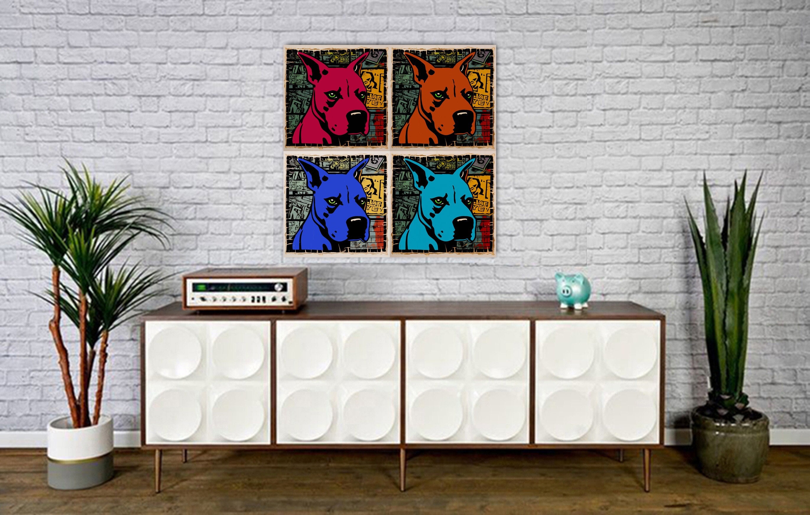 1 HUGE Cute Great Dane Dog Scooby Doo Large Gallery Canvas Wall Art ...