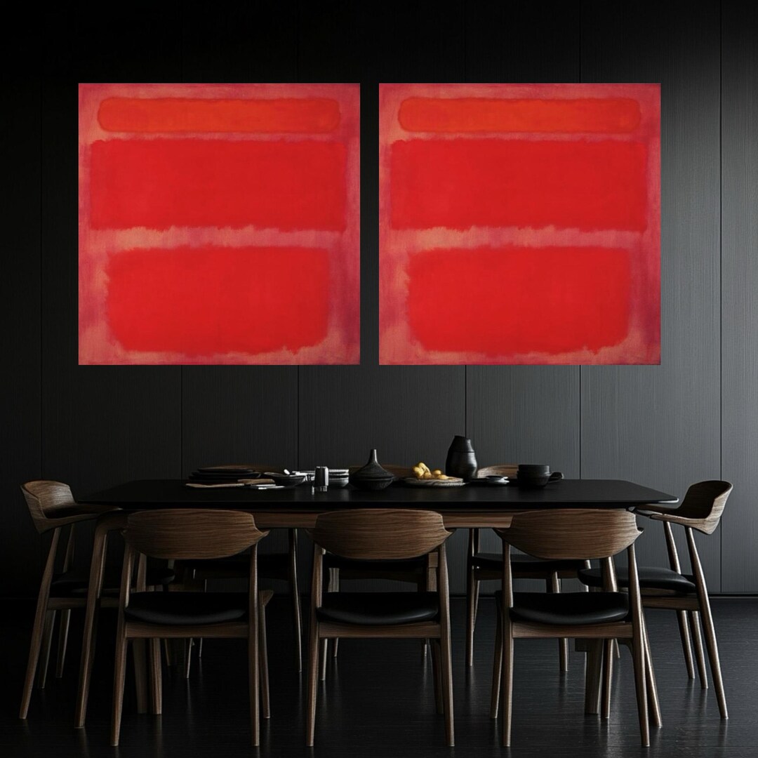 2 Handmade Candy Sunset Rothko Modern Abstract Art Painting Canvas ...