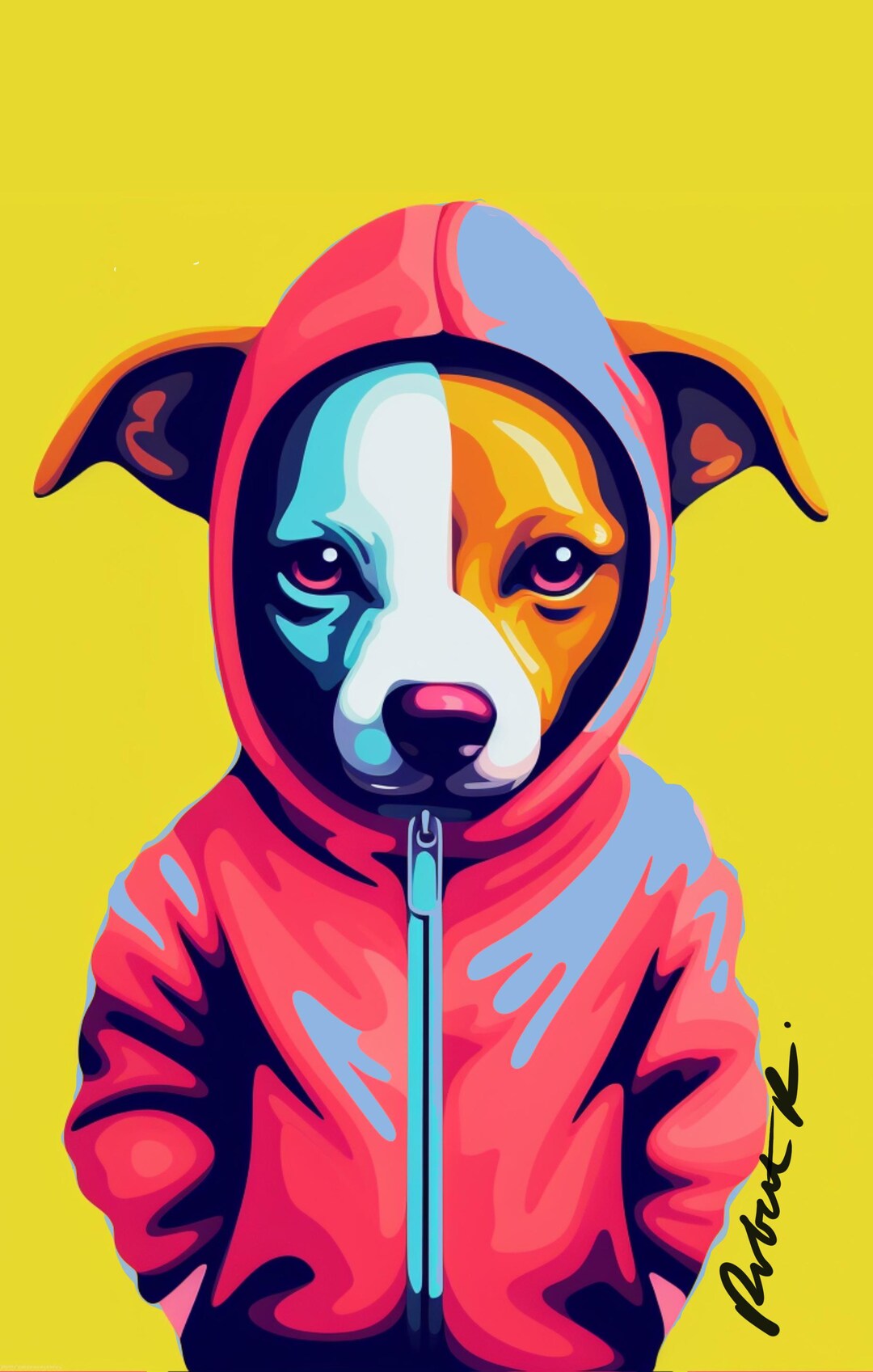 Custom Huge Banksy Graffiti Dog Personalized |ready to Hang Wall Art ...
