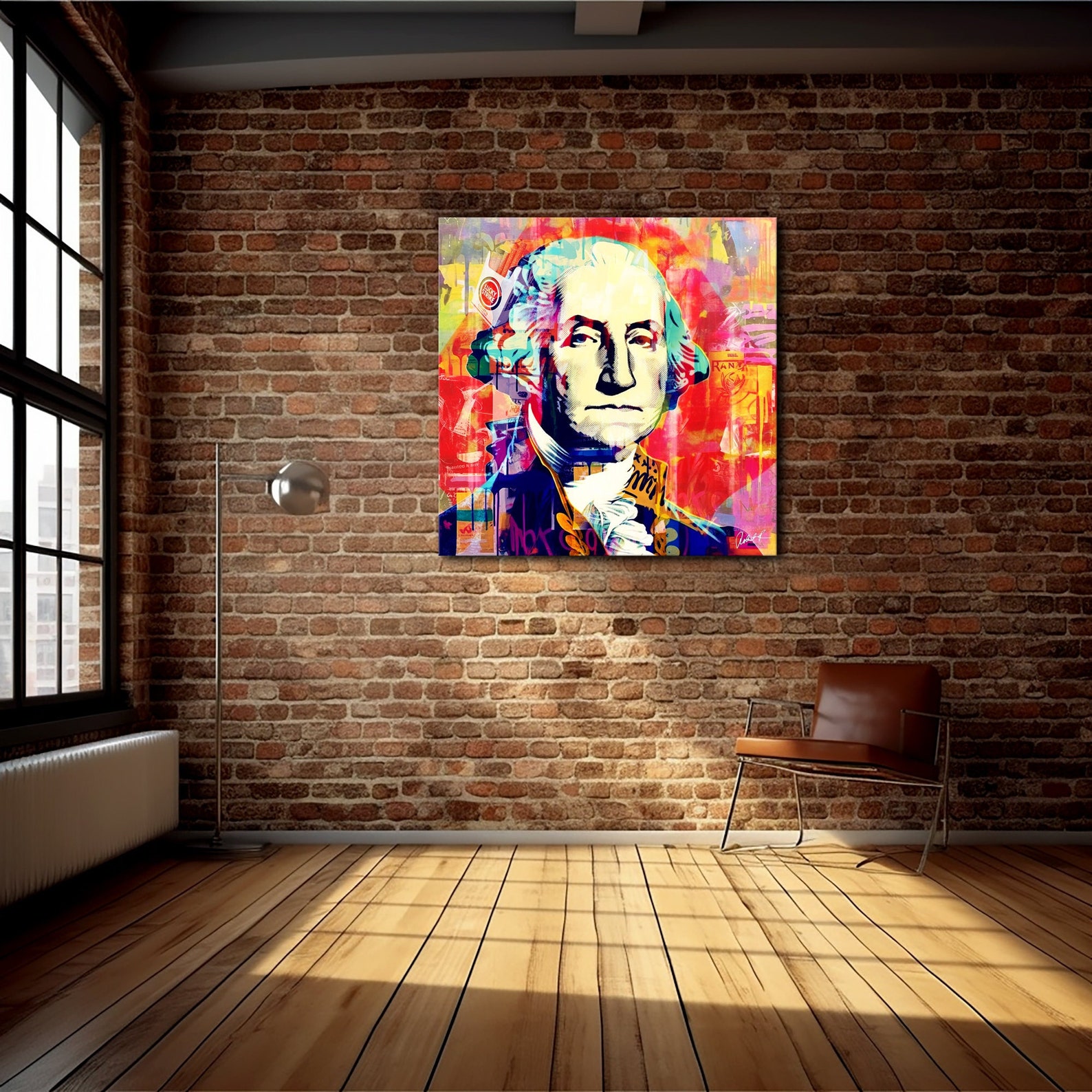 2 HUGE George Washington Money Face Large Gallery Canvas Wall Art ...