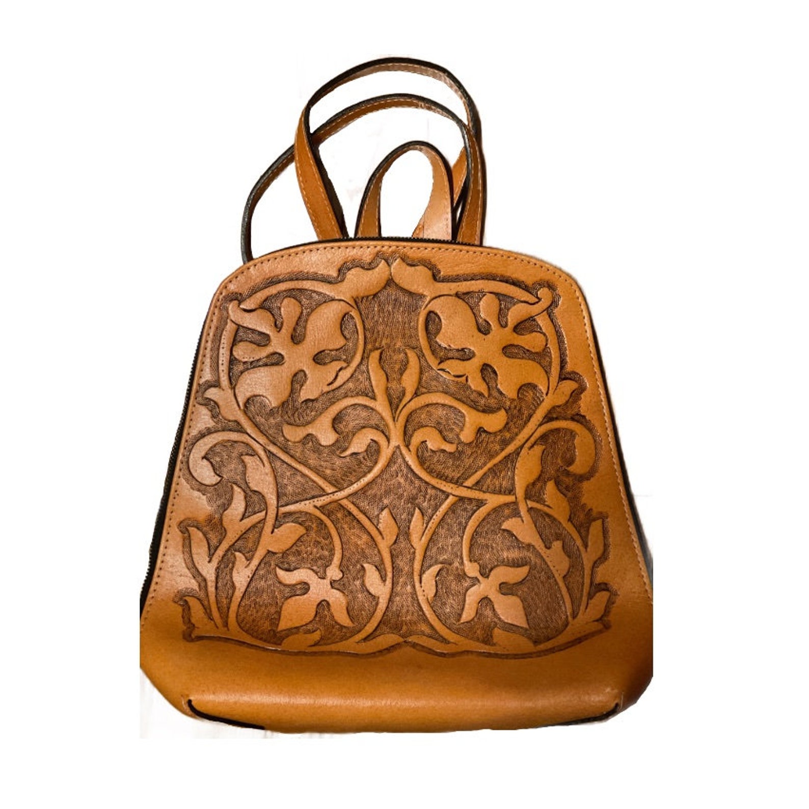 Hand-tooled Leather Backpack nuuk by ALLE Travel - Etsy