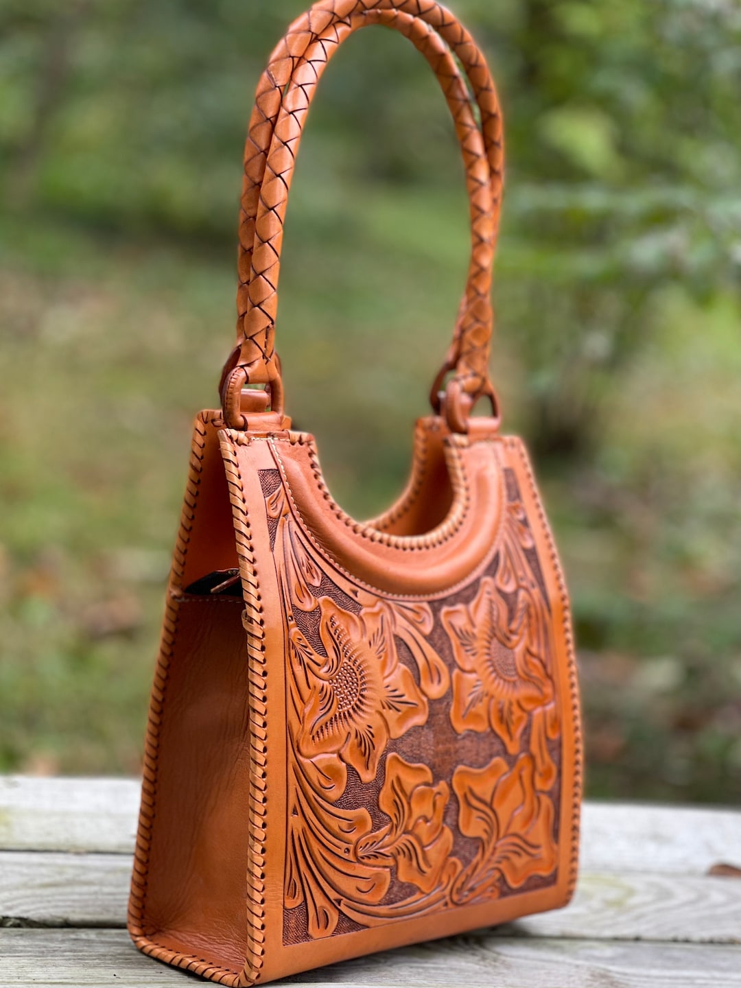 Hand-tooled Leather Hobo Bag “BAALY” – Floral Western Style Purse ...
