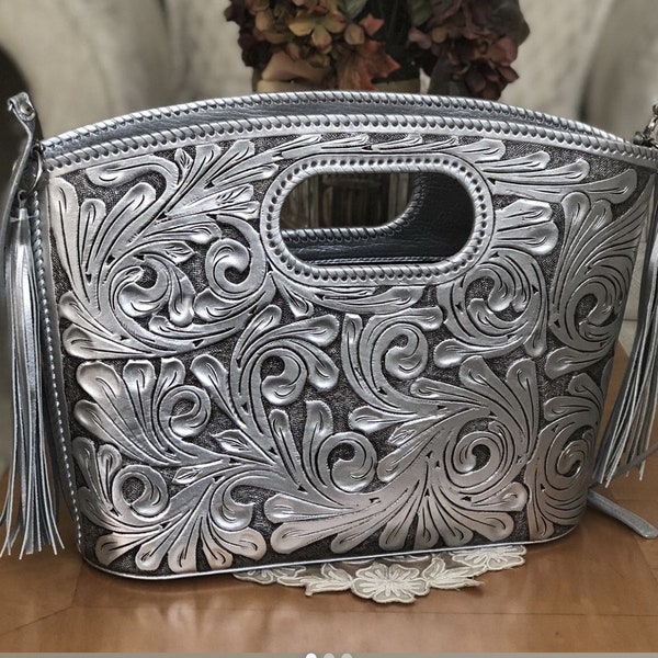 Tooled Leather Purse - Etsy