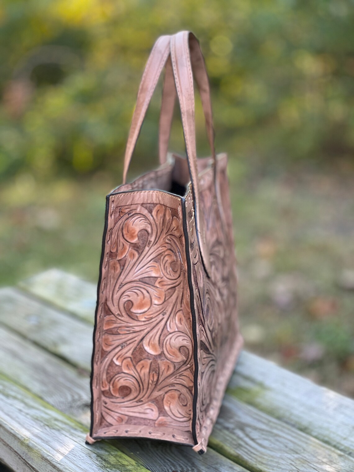 Hand-tooled Leather Tote & Crossbody Bag conchita - Etsy
