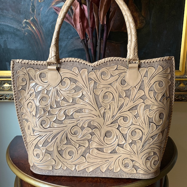 Tooled Leather Purse - Etsy