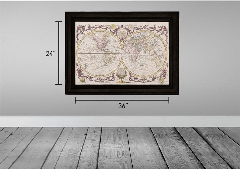 Vintage World Map Poster Print - Etsy