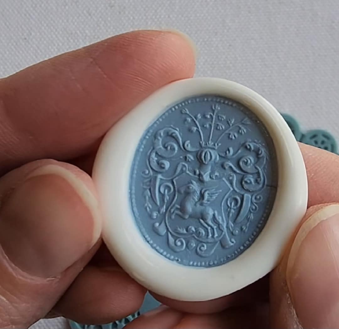 Antique French Wax Seals With Adhesive Backing Coat of Arms Pegasus ...