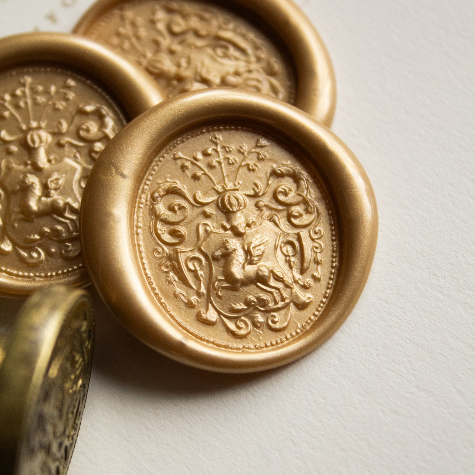 Antique French Wax Seals With Adhesive Backing Coat of Arms Pegasus ...