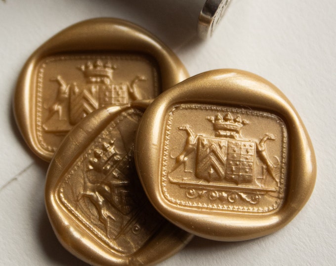 Antique French Wax Seals With Adhesive Backing Coat of Arms Heraldry ...