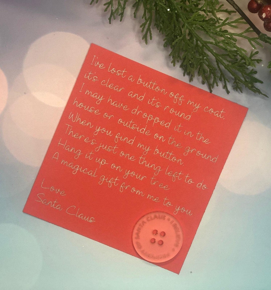Letter From Santa With Missing Button Ornament - Etsy Canada