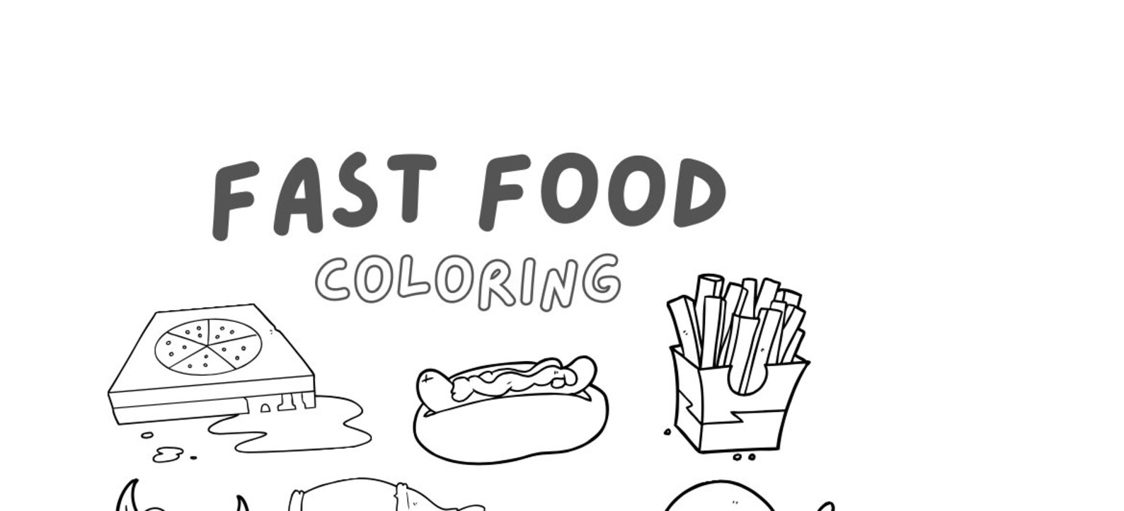 Kids Fast Food Coloring Page - Etsy