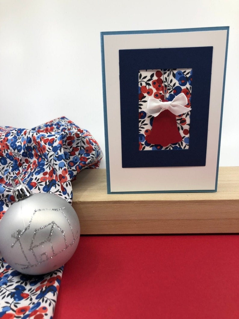 Liberty of London Fabric Christmas Card, Handmade Greeting Card ...