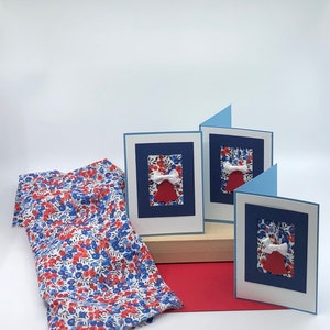 Liberty of London Fabric Christmas Card, Handmade Greeting Card ...