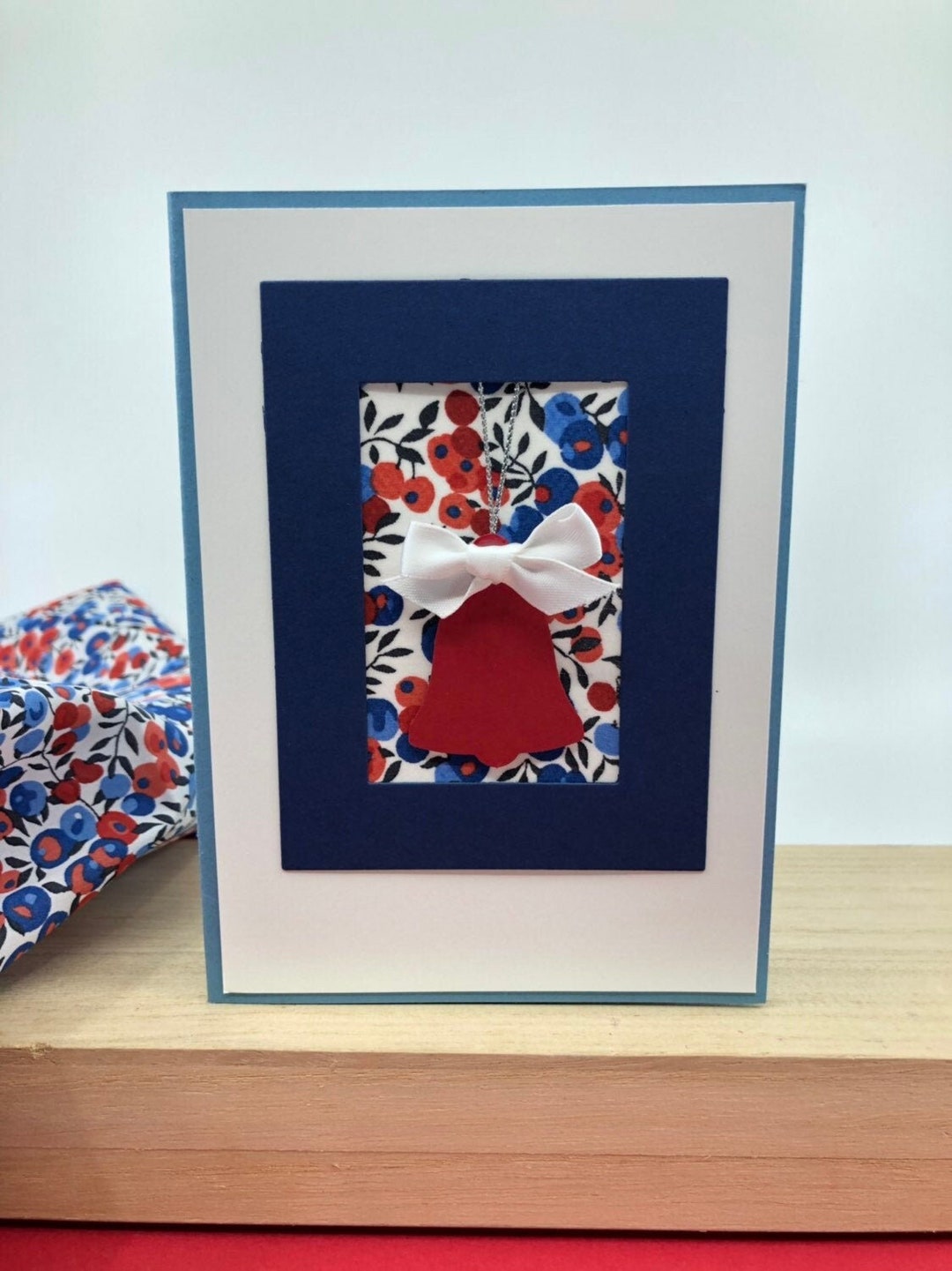 Liberty of London Fabric Christmas Card, Handmade Greeting Card ...