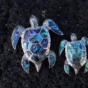 Green Sea Turtle Necklace Pendant. Hawaiian Honu. Sterling Silver ...
