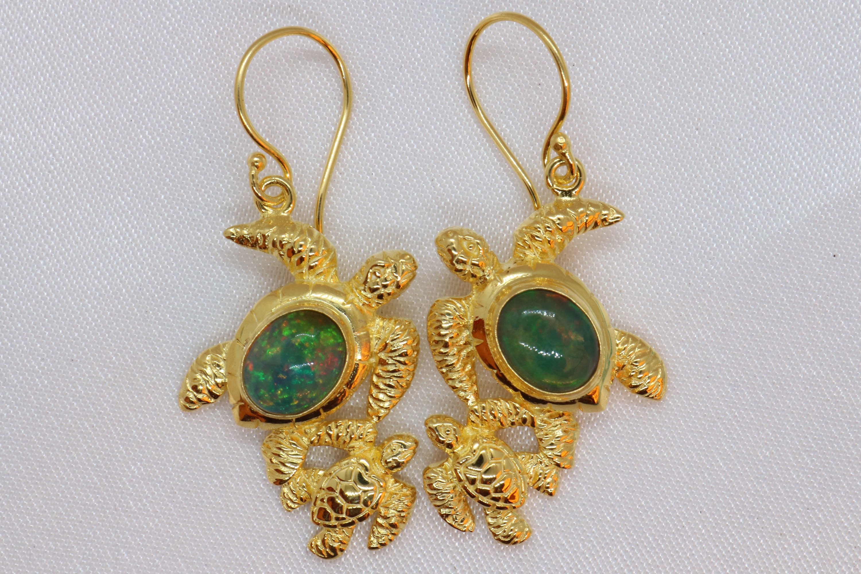 Opal Turtle Hawaiian Honu Mom and Baby 18k Gold Vermeil | Etsy