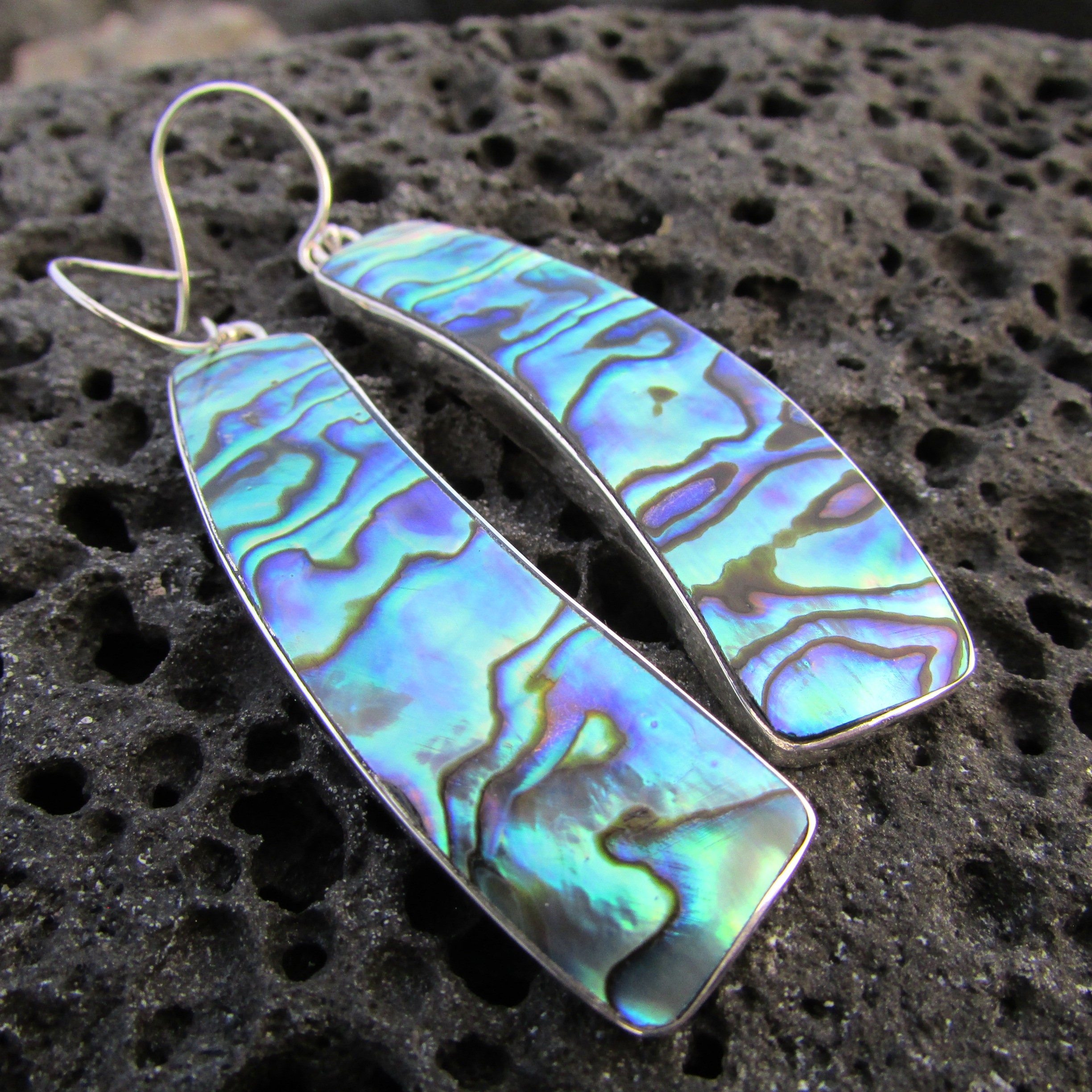 Zen Earrings | Paua Abalone Shell | Sterling Silver | Gift | Jewelry ...