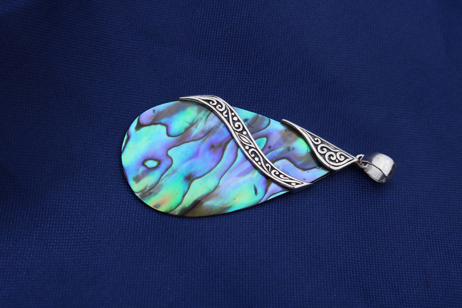 Abalone Paua Shell Teardrop Pendant Necklace Double Tribal | Etsy