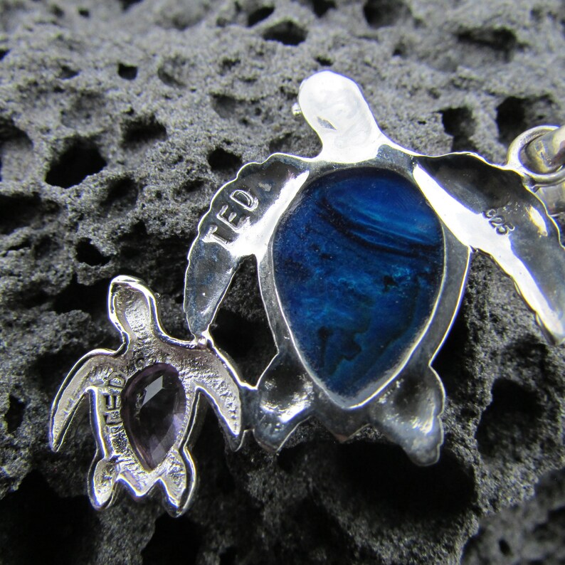 Sea Turtle Necklace Pendant Paua Abalone Shell Amethyst - Etsy