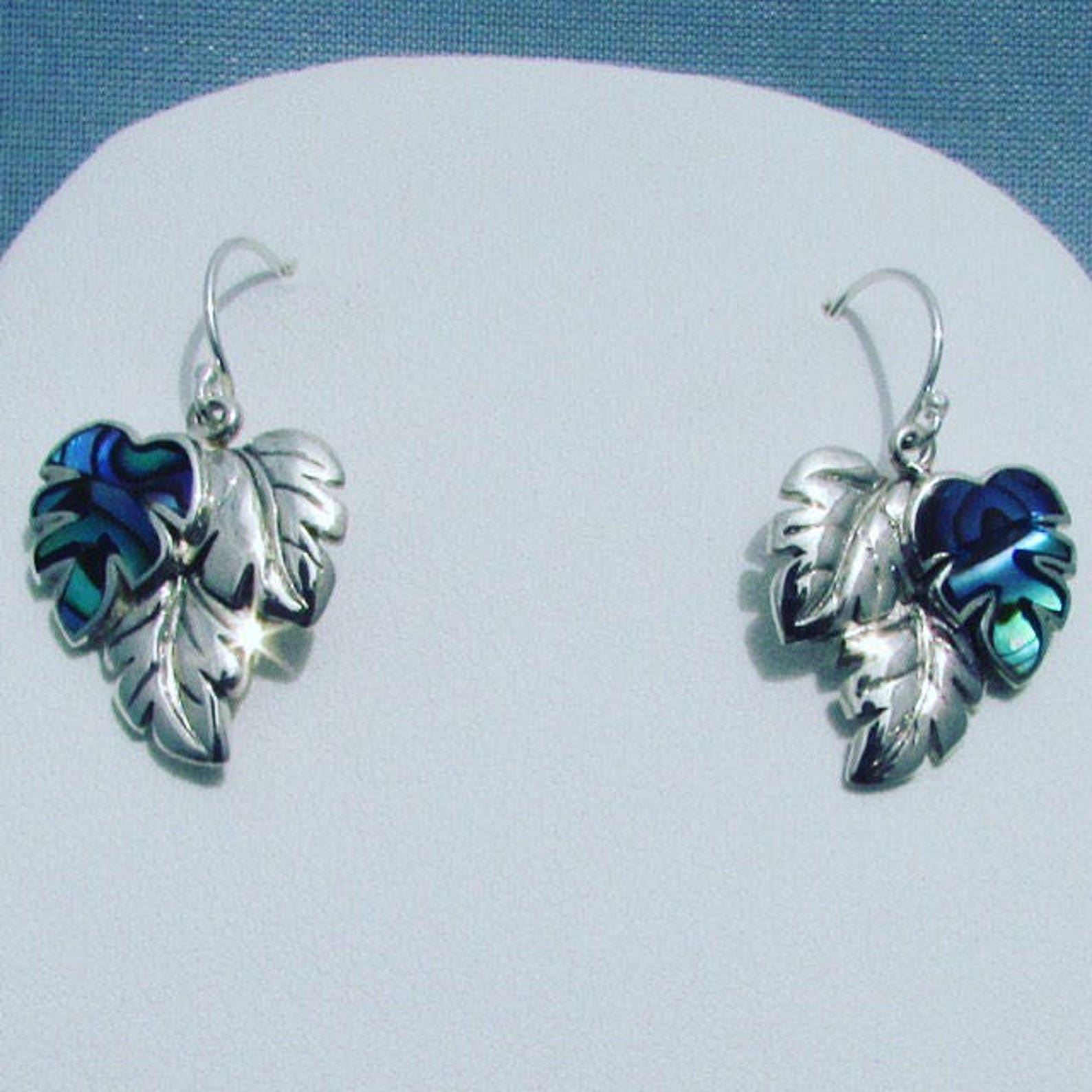 Monstera Leaf Earrings | Paua Shell | Sterling Silver | Ocean | Beach ...