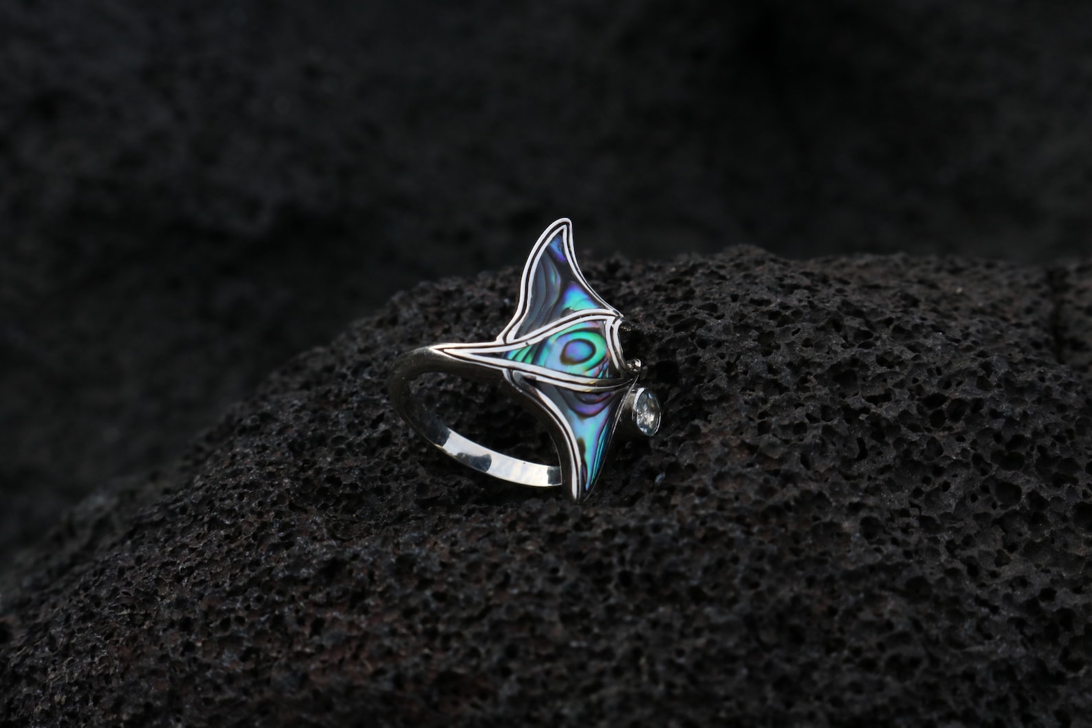 Manta Ray Ring Hawaiian Hahalua. Abalone Paua Shell. Blue - Etsy