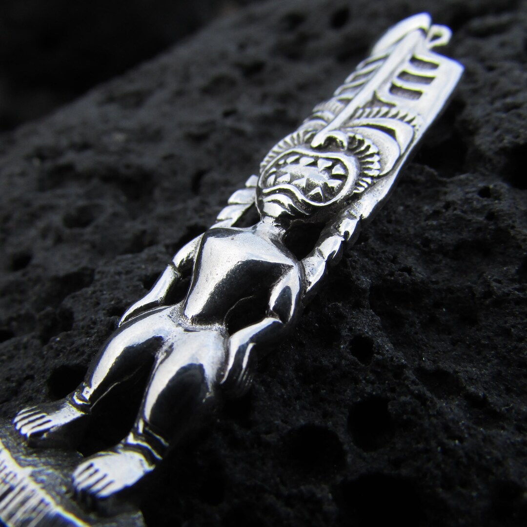 Hawaiian Tribal Tiki Pendant Necklace | Sterling Silver | Gift ...