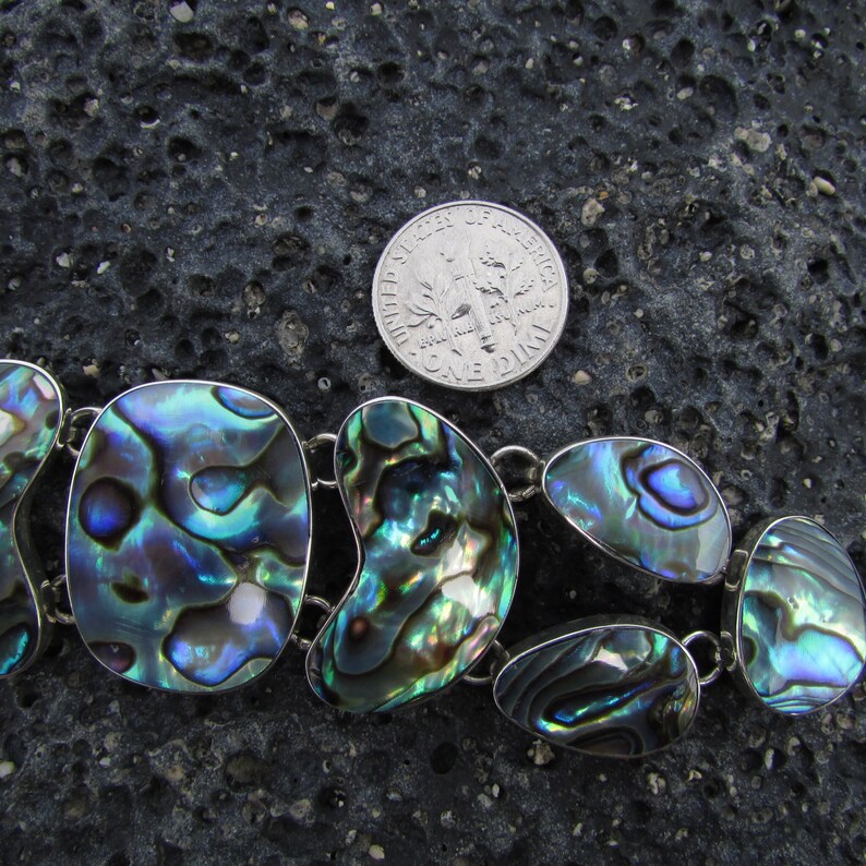 Handmade Bracelet Abalone Shell Paua Shell. Sterling Silver. - Etsy