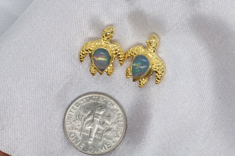 Opal Turtles Hawaiian Honu 18K Gold Vermeil Mother of Pearl - Etsy