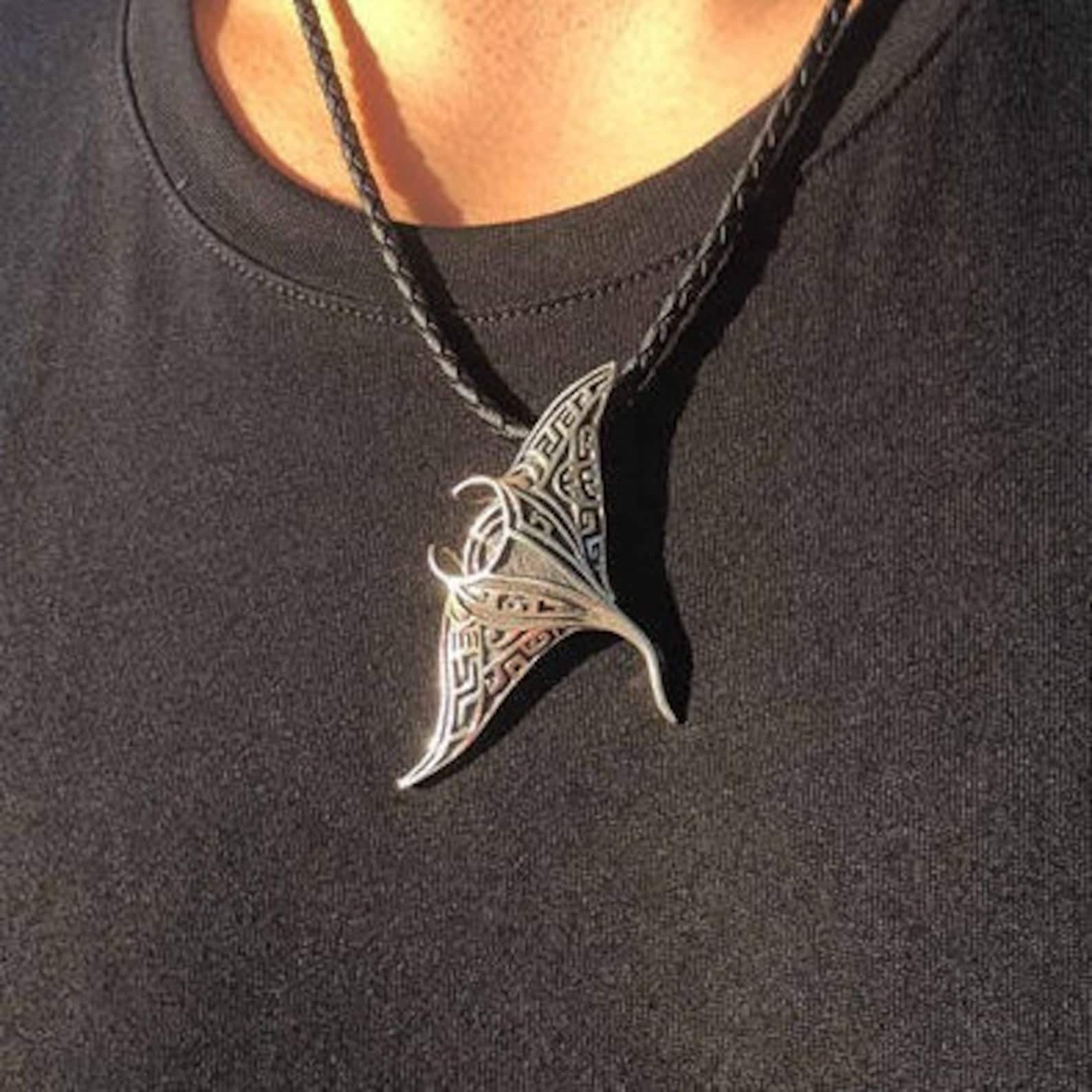 Manta Ray Pendant Necklace Large Sterling Silver Ocean Beach Gift ...