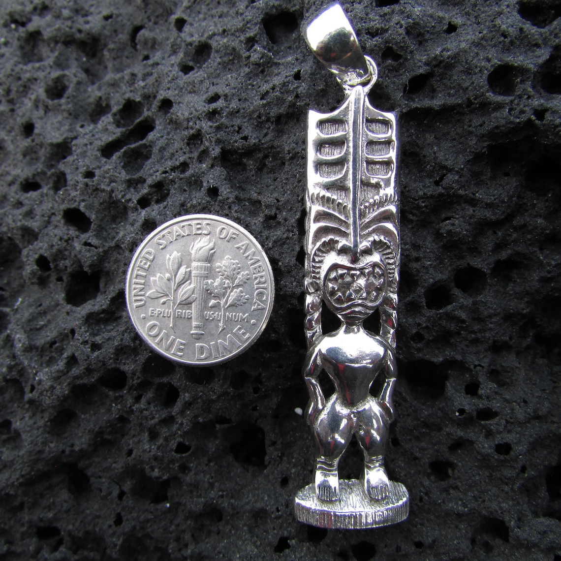Hawaiian Tribal Tiki Pendant Necklace Sterling Silver Gift - Etsy