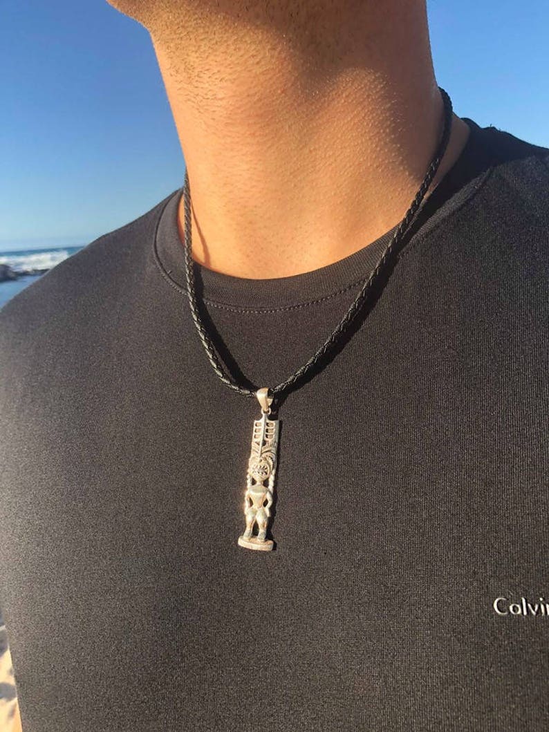 Hawaiian Tribal Tiki Pendant Necklace | Sterling Silver | Gift ...