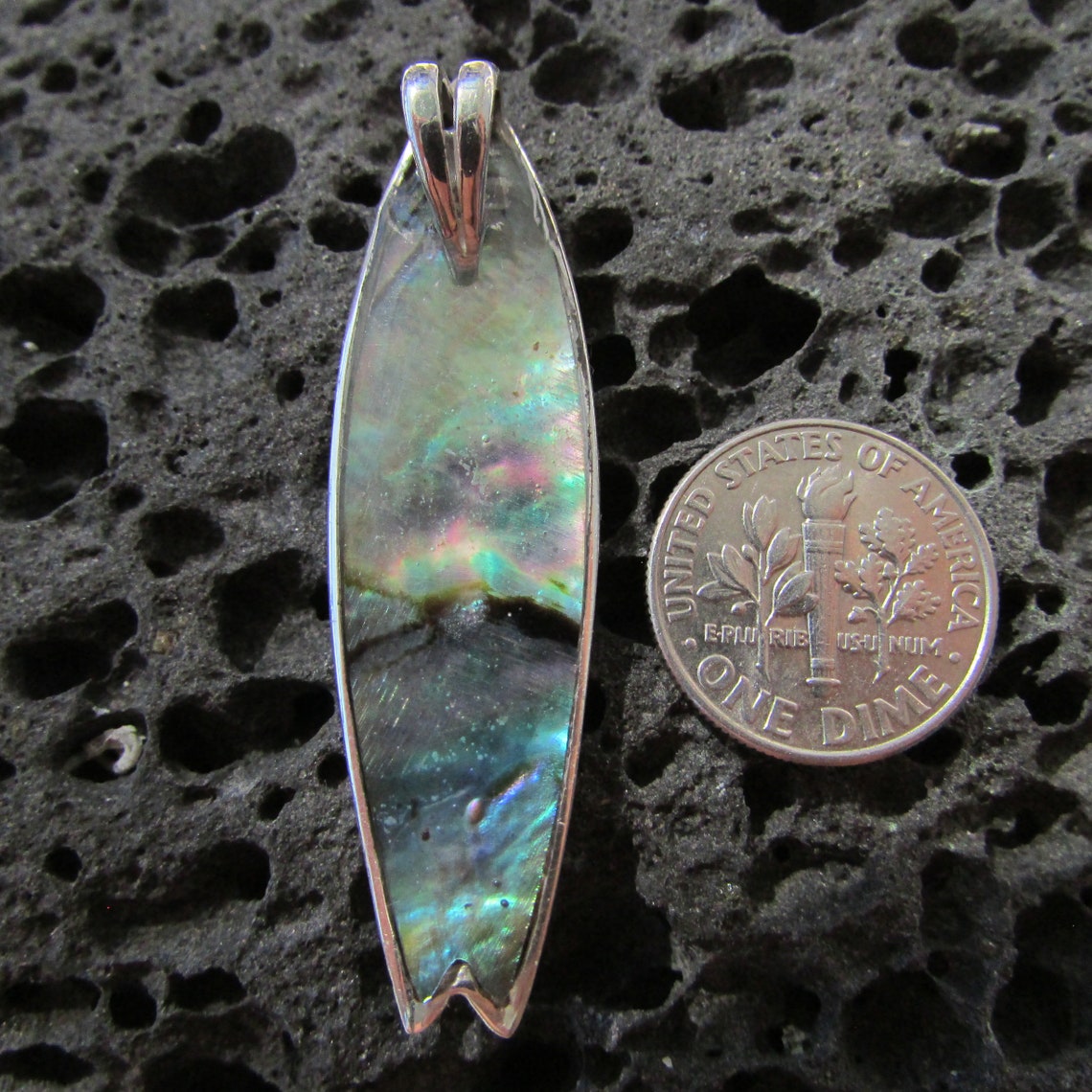 Surfboard Polynesian Tattoo Design. Peridot, Paua Abalone Shell ...