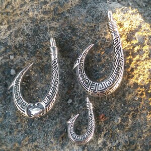 Fishing Hook With Hawaii's Big Island Shape | Sterling Silver | Ocean ...