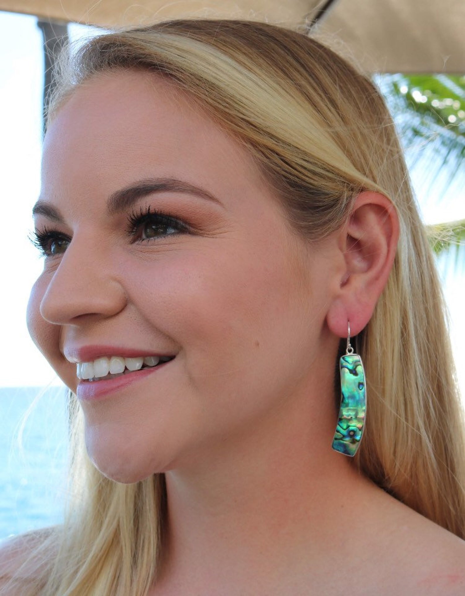 Zen Earrings | Paua Abalone Shell | Sterling Silver | Gift | Jewelry ...