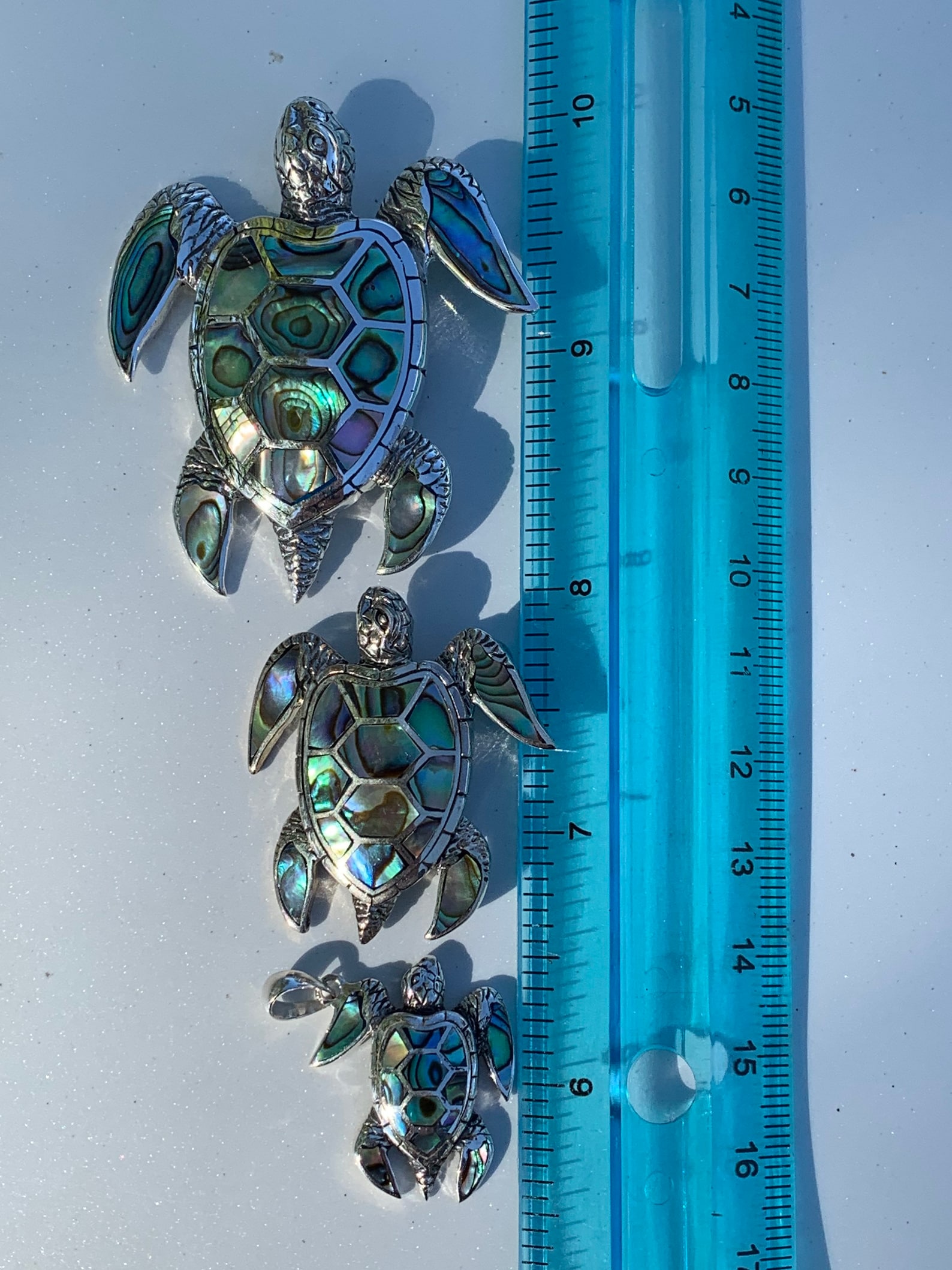 Green Sea Turtle Necklace Pendant. Hawaiian Honu. Sterling Silver ...